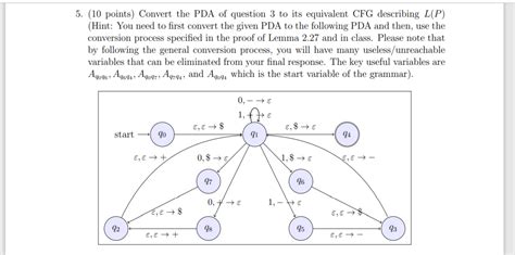 10 Points Convert The PDA Of Question 3 To Its Chegg Com