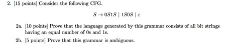 Solved Consider The Following CFG S Rightarrow S S S S Chegg Com
