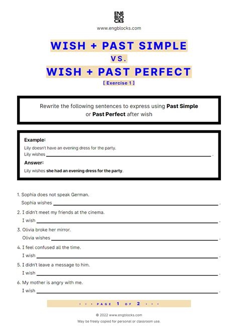 Wish Past Simple Or Past Perfect Exercise 1 ESL Worksheets
