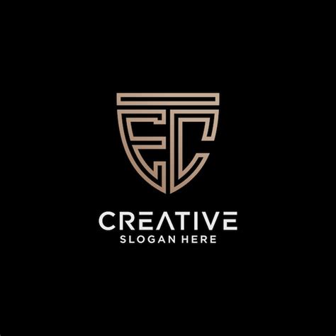 Modelo De Design De Logotipo De Carta Ec De Estilo Criativo Com ícone