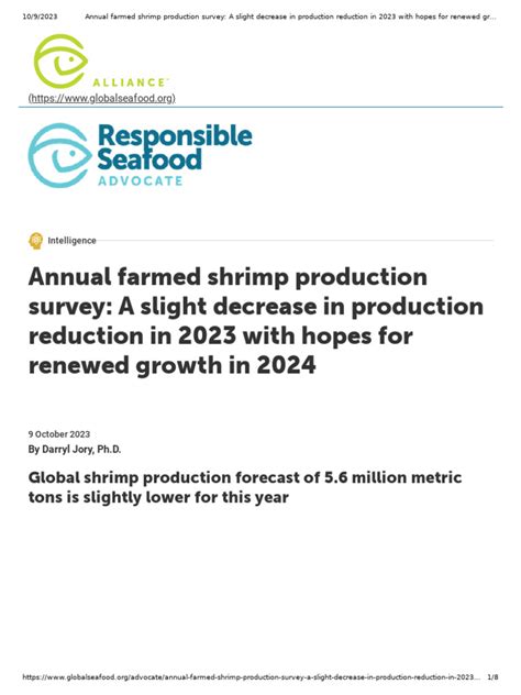 Annual Farmed Shrimp Production Survey A Slight Decrease In Production