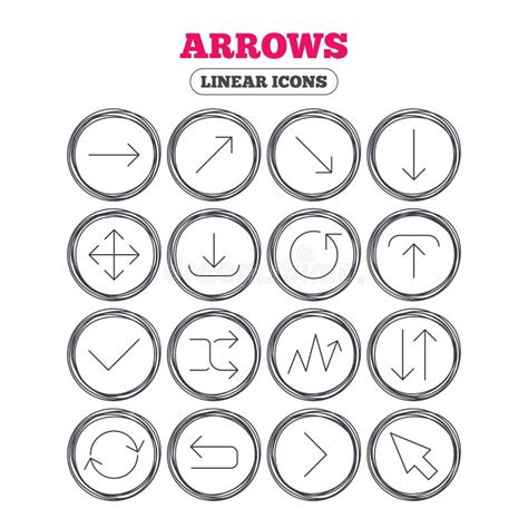 Arrow Download Refresh And Fullscreen Symbols Stock Vector Illustration Of Line Graphic