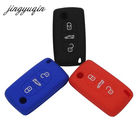 Jingyuqin Silicone Remote Key Fob Cover For Peugeot Citroen C C C C