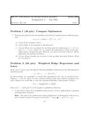 Data Science Assignment 3 Optimizers And Regularized Regression
