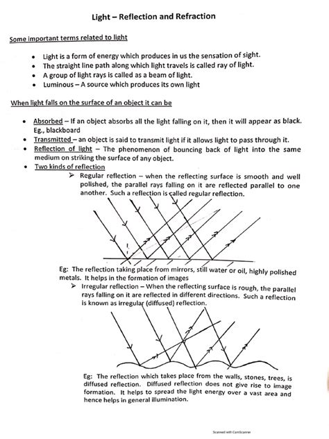 Light Reflection And Refraction Part 1 Pdf