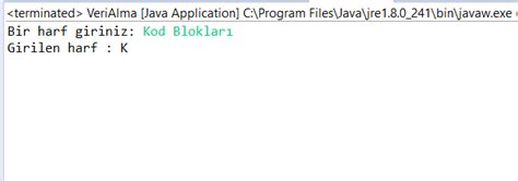 Java Kullanıcıdan Veri Alma Kod Blokları