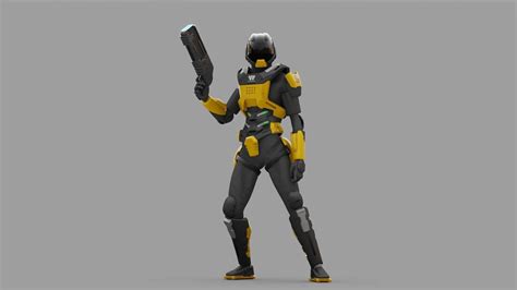 Sci Fi Trooper Rigged 3d Model Rigged Cgtrader