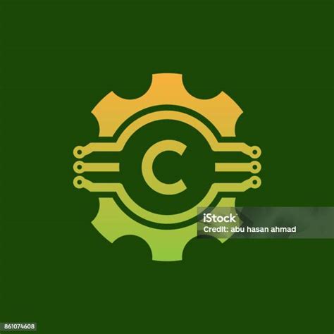 기술 초기 편지 C 아이콘 디자인 개념에 대한 스톡 벡터 아트 및 기타 이미지 개념 개념과 주제 공장 산업 건물 Istock
