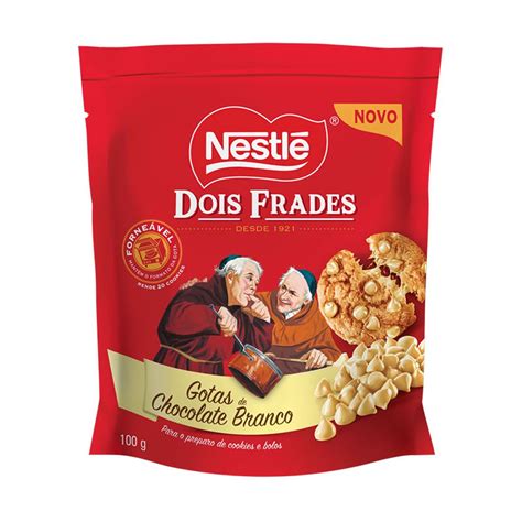 Chocolate Gotas Nestlé Branco Dois Frades 100g Azul Atacarejo