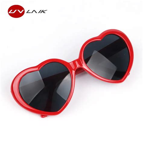 Uvlaik Heart Shaped Retro Sun Glasses Vintage Female Love Heart
