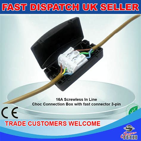3pole Electrical Junction Chocbox 16a 240v Terminal Block Inline Wire