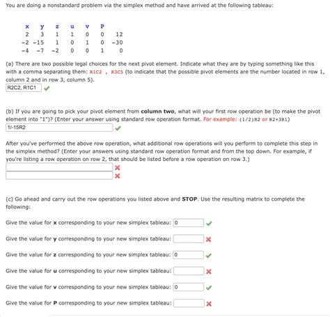 Solved You Are Doing A Nonstandard Problem Via The Simplex Chegg Com