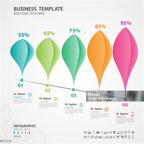 Diagramme Des Éléments Infographiques À 5 Marches Options Illustration