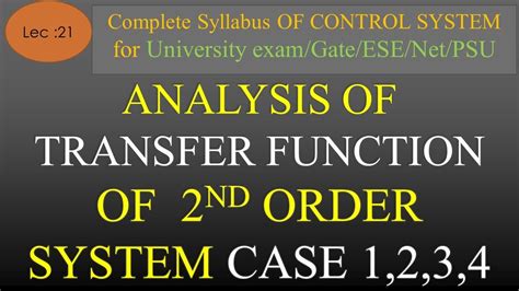 Lec 21 Analysis Of Characteristics Equation Of 2nd Order System