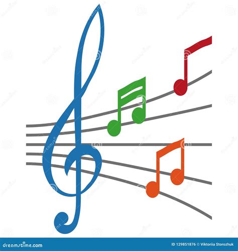 简单的音符标志高音谱号概念与高音谱号音乐标签高音谱号标志音符商标的音乐笔记 向量例证 插画 包括有 附注 记录 129851876