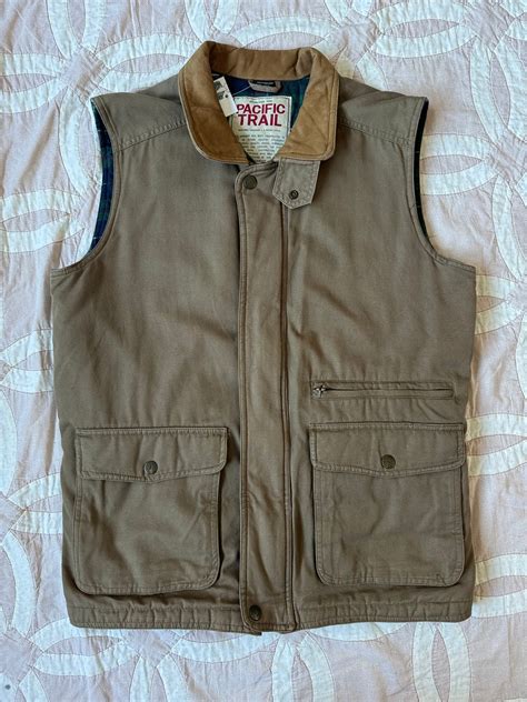 Vintage 1980s 90s Vest 100 Cotton Fully Lined Pacific Trail Tan