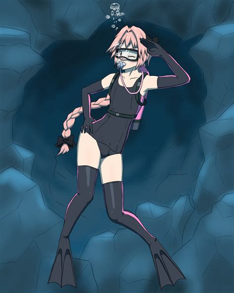 Megagogomans Aquarium Old Commissioned Pic Astolfo In Cute Dive Gear