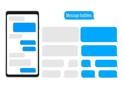 Flat Messages Bubbles Chat Interface Message Bubbles 36668496 Vector