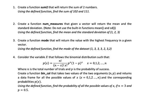 Solved 1 Create A Function Sum2 That Will Return The Sum Of