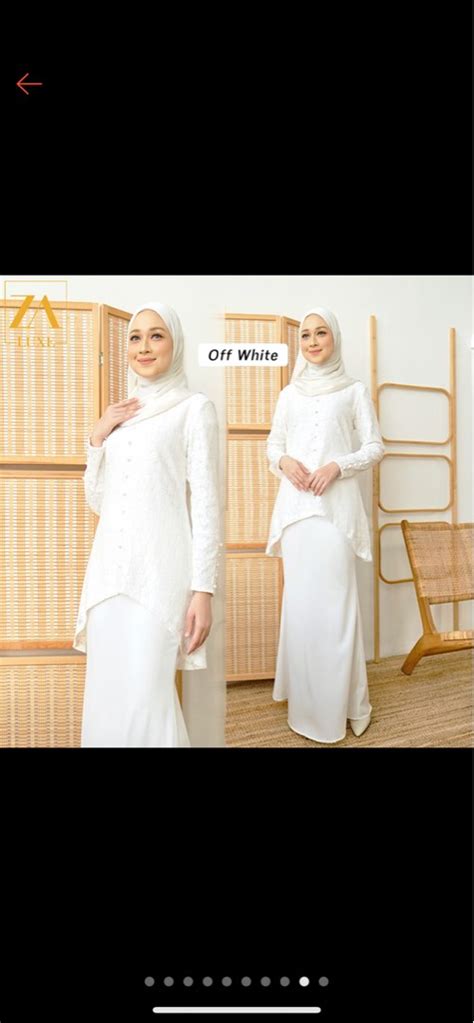 Zoe Arissa Baju Kurung Moden Off White Womens Fashion Muslimah