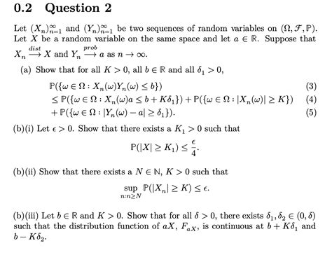 Let Xn N And Yn N Be Two Sequences Of Random Chegg
