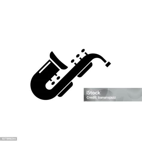 재즈 색소폰 블랙 아이콘 고립 된 배경에 로그인 벡터 재즈 색소폰 개념 기호 그림 Classical Concert에 대한 스톡 벡터 아트 및 기타 이미지