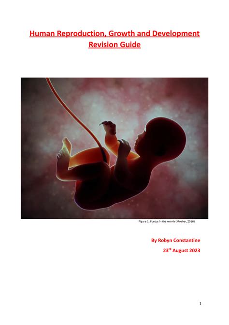 Unit 7 Revision Guide Human Reproduction Growth And Development