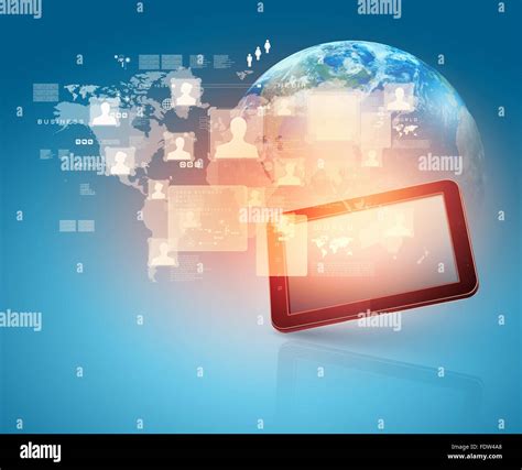 Social Network Communication In The Global Computer Networks Stock