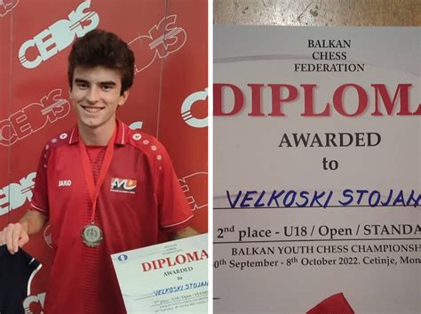 Сребрен медал во шах на Балканското младинско првенство за ученикот Велкоски Стојан од