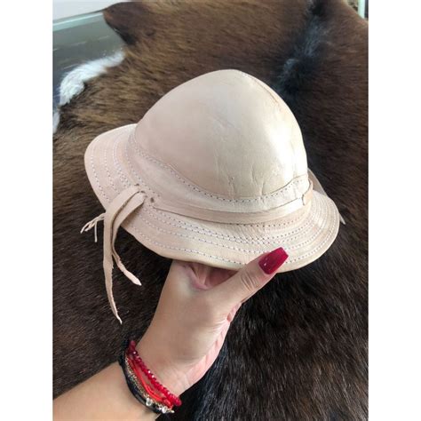 Chapéu de Couro Legítimo Nordestino Vaqueiro Marrom Shopee Brasil
