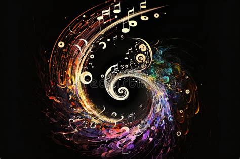 Music Notes Dancing Away Objects Music And Sound Stock Illustration