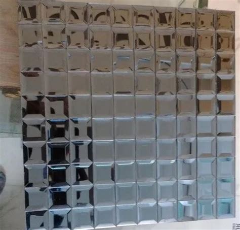 Silver Glass Mosaic Highlighter Tiles For Interior Thickness 75mm