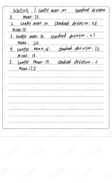 Solved A Complete Table Below Identify The Mean Standard Deviation