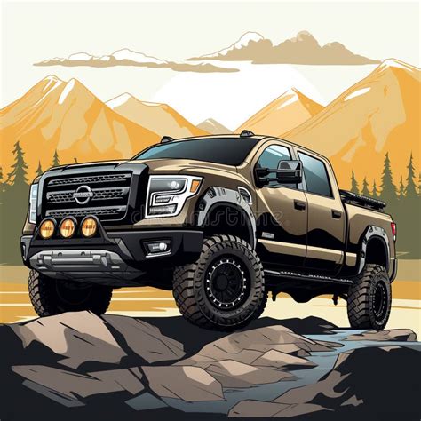 Illustration Off Road Car For Sticker Design Vector Style Stock