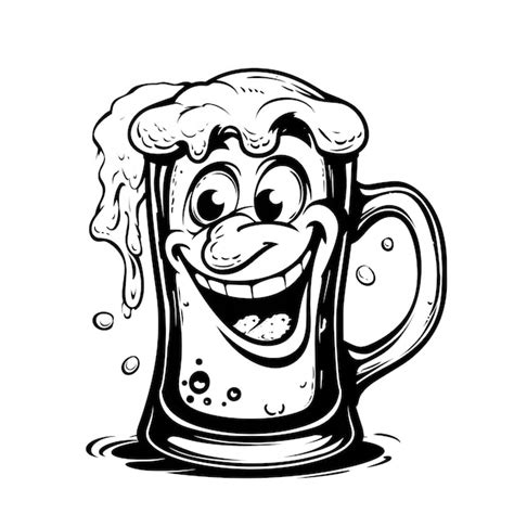 Premium Ai Image Beer Glass Line Art