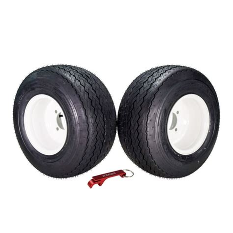 Kenda Hole N One 18x85 8 Golf Cart Tires 4 Ply And White Wheel