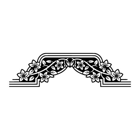 Elegant Floral Arch Vintage Decorative Border Lineart 67787088 Vector
