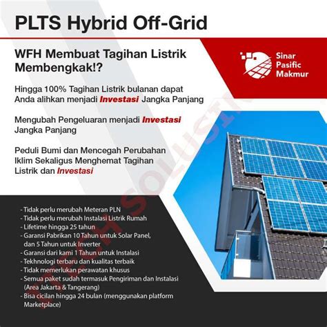 Jual Paket PLTS Hybrid Off Grid Monthly KWh Pembangkit Listrik Tenaga Surya Solar Panel