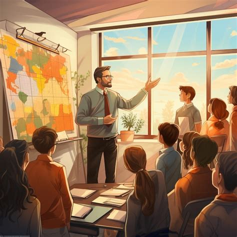 There Is A Man Standing In Front Of A Class Of People Generative Ai