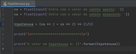 Hipotenusa De Um Triângulo Retângulo Em Python Francisco Chaves