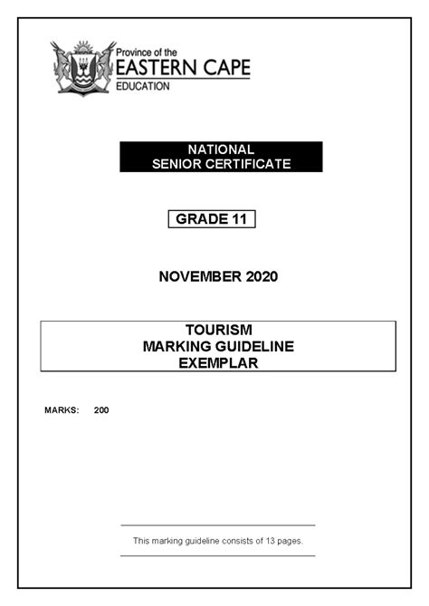 Tourism PAT Gr Teacher Guidelines Ecdoe TOURISM PRACTICAL ASSESSMENT TASK TEACHER