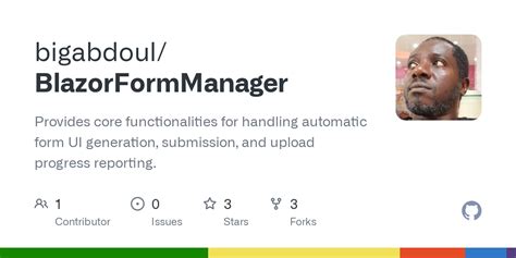 Github Bigabdoul Blazorformmanager Provides Core Functionalities For Handling Automatic Form