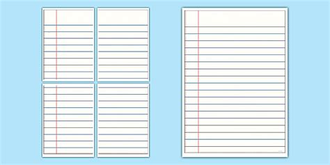 Giant Red Margin Wide Lined Paper Page Display Twinkl