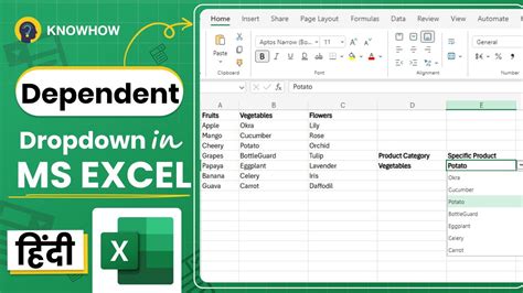Dependent Dropdown Lists In Ms Excel Youtube
