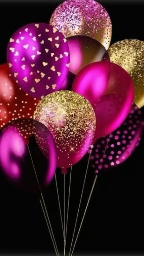 С днём рождения С днем рождения Радужные шары Поздравительные открытки