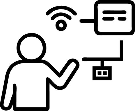 Man Interacts With Dns Interface With Icons For Internet Connectivity
