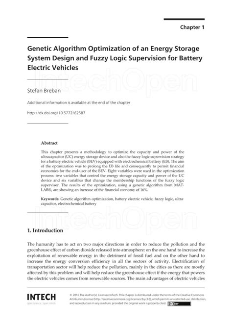 Genetic Algorithm Optimization Of An Energy Storage System Design And