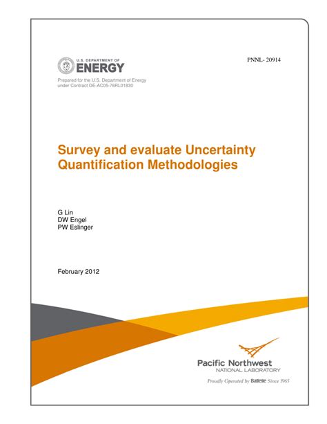 PDF Survey And Evaluate Uncertainty Quantification Methodologies