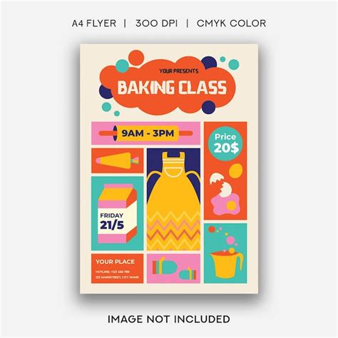 Premium Vector Baking Class Flyer