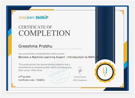 Greeshma Prabhu On Linkedin Ai Ml Matlab Learningjourney Simplilearn Datascience